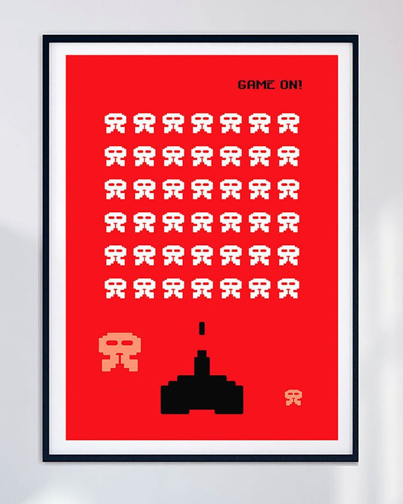 Space Invaders Poster Space Invaders Print Retro Arcade - Etsy UK