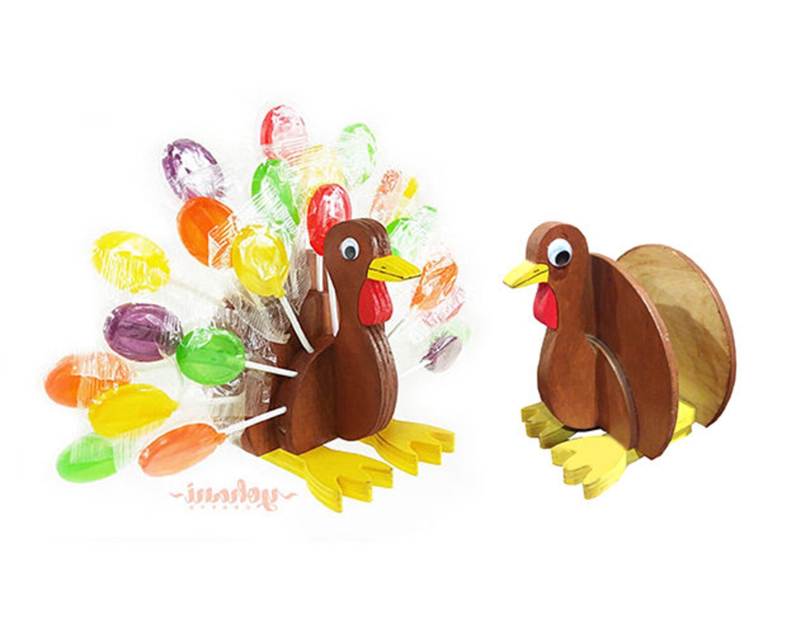 Turkey Lollipop Centerpiece and Turkey Napkin Holder Combo Set ...