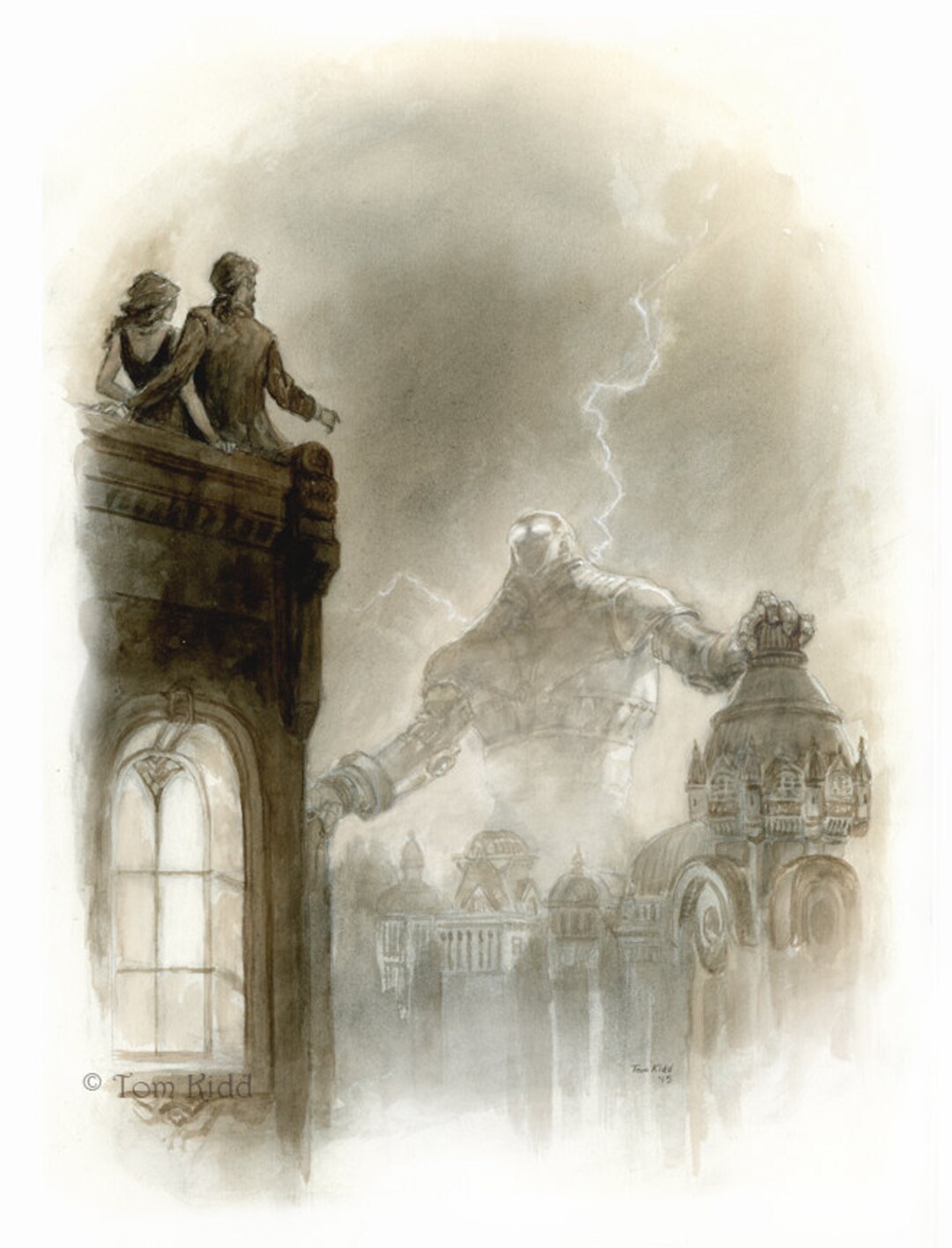 His Eyes Burned Red watercolor, Science Fiction, Tom Kidd - Etsy