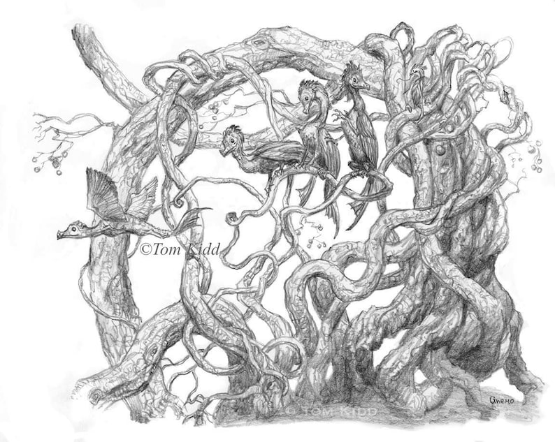 Vine Greebles drawing - Etsy