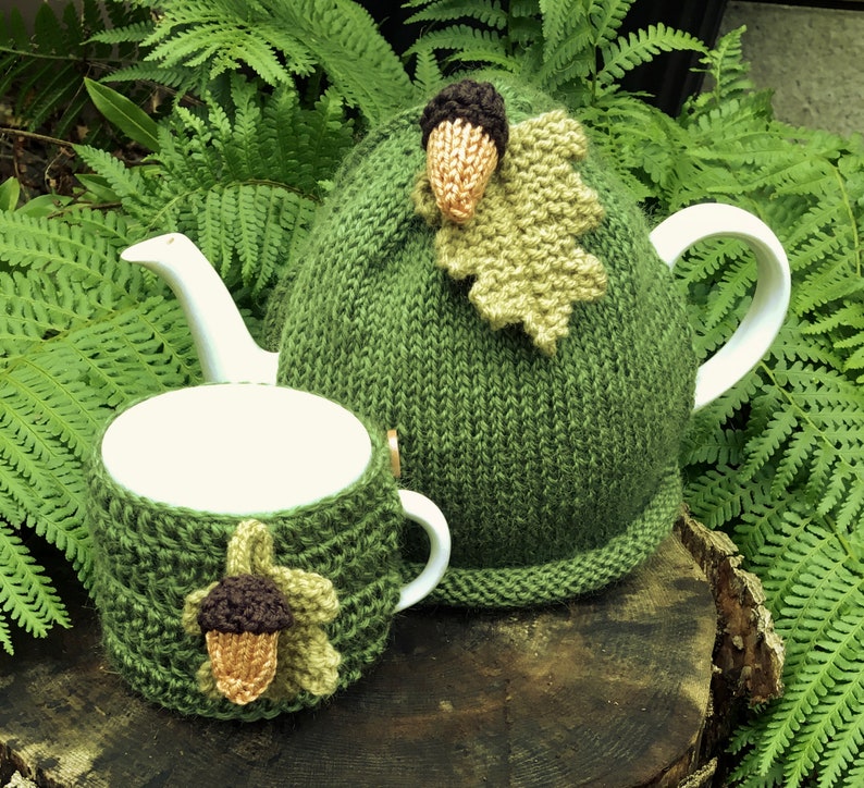 Knitted Acorn Tea Cosy Autumn Fall Oak Leaf Teapot Cozy - Etsy