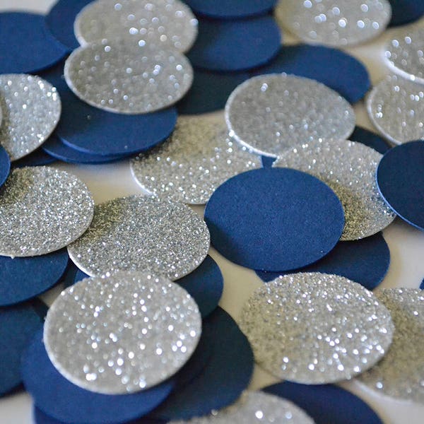 Blue Silver Confetti - Etsy