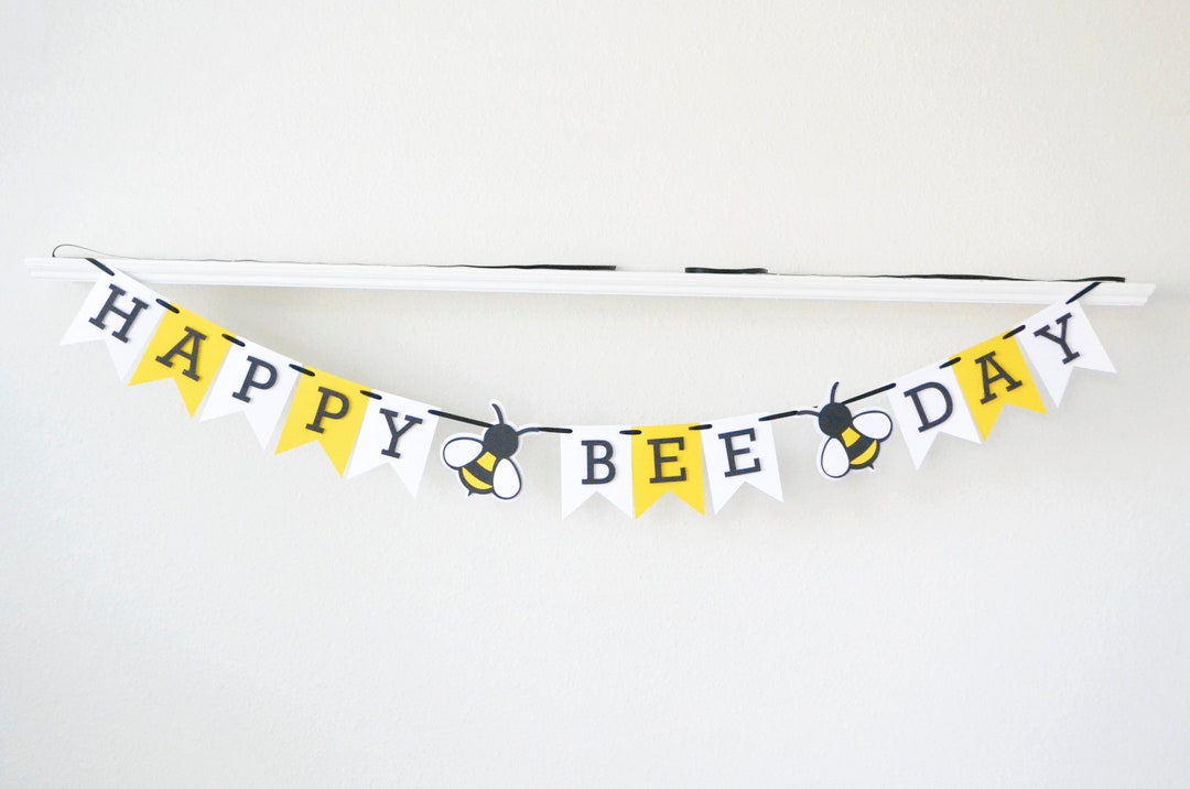 Happy Bee Day Banner Bee Birthday Decorations Fun to Bee - Etsy