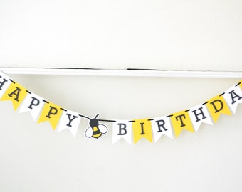 Printable HAPPY BEE DAY Banner for Bee Birthday (Instant Download) - Etsy