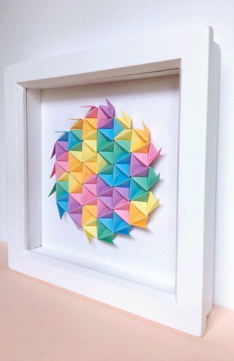 Rainbow Origami Wall Art Colourful Modular Origami Art 3D - Etsy UK