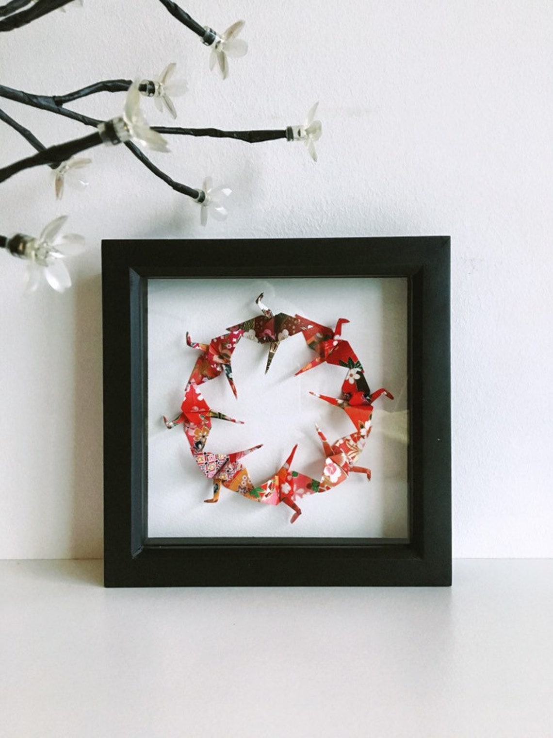Red Origami Frame Art Red Paper Art Red Wall Decor Origami - Etsy