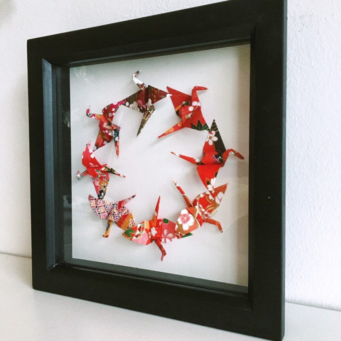 Red Origami Frame Art Red Paper Art Red Wall Decor Origami - Etsy