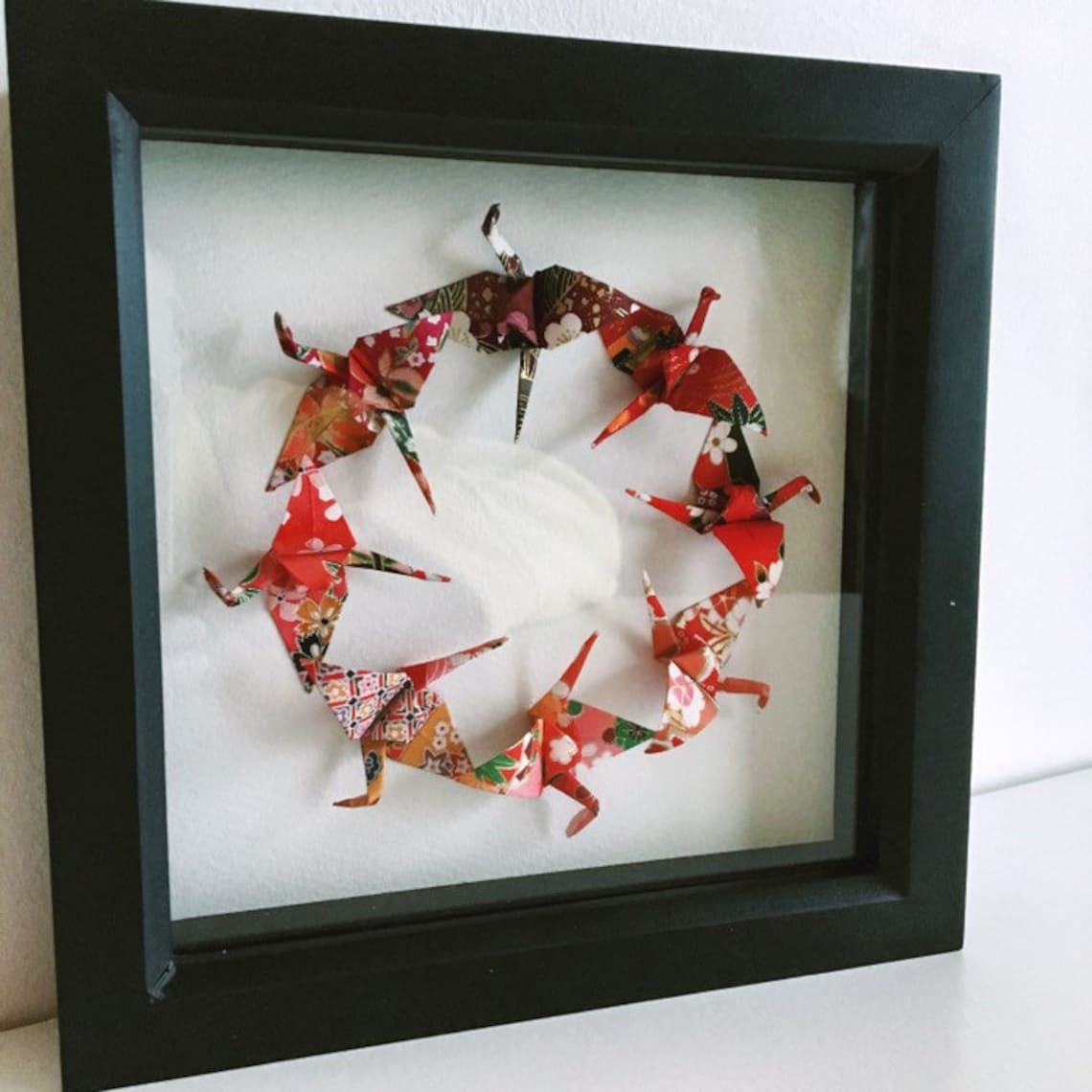 Red Origami Frame Art Red Paper Art Red Wall Decor Origami - Etsy