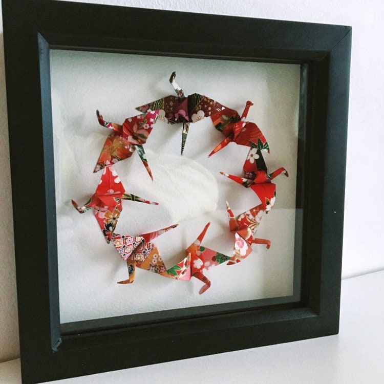 Red Origami Frame Art Red Paper Art Red Wall Decor Origami - Etsy