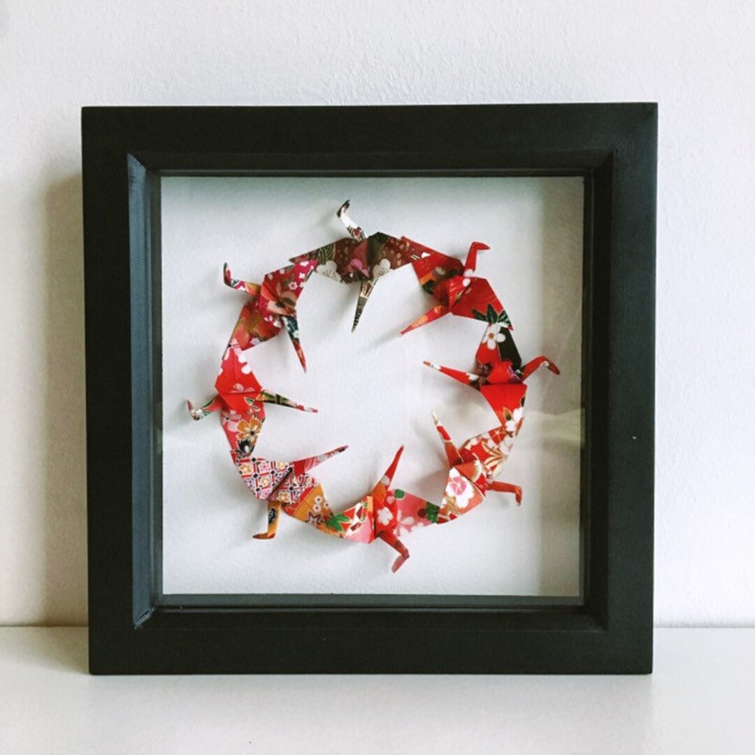Red Origami Frame Art Red Paper Art Red Wall Decor Origami - Etsy