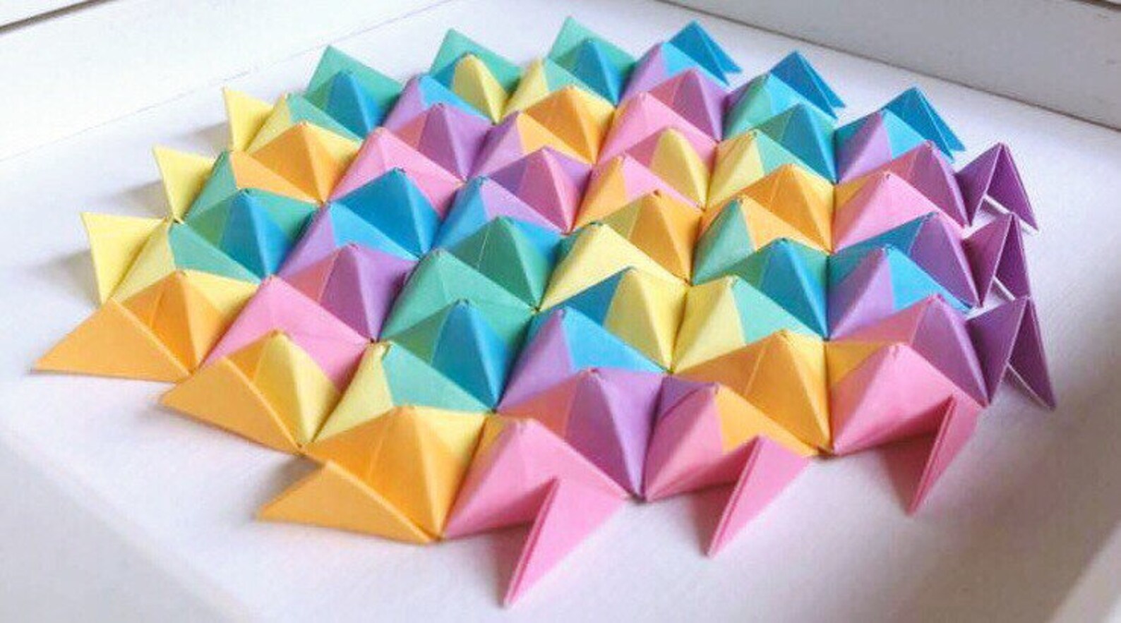 Colourful Origami Wall Art Modular Origami Art 3D Origami | Etsy