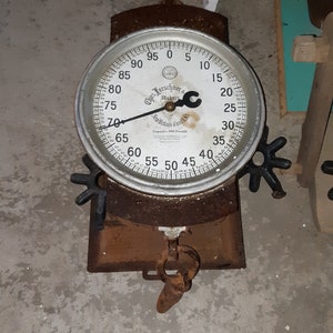 300 Lb Capacity Mammoth Antique Industrial Hanging Scale Weighed Fish ...