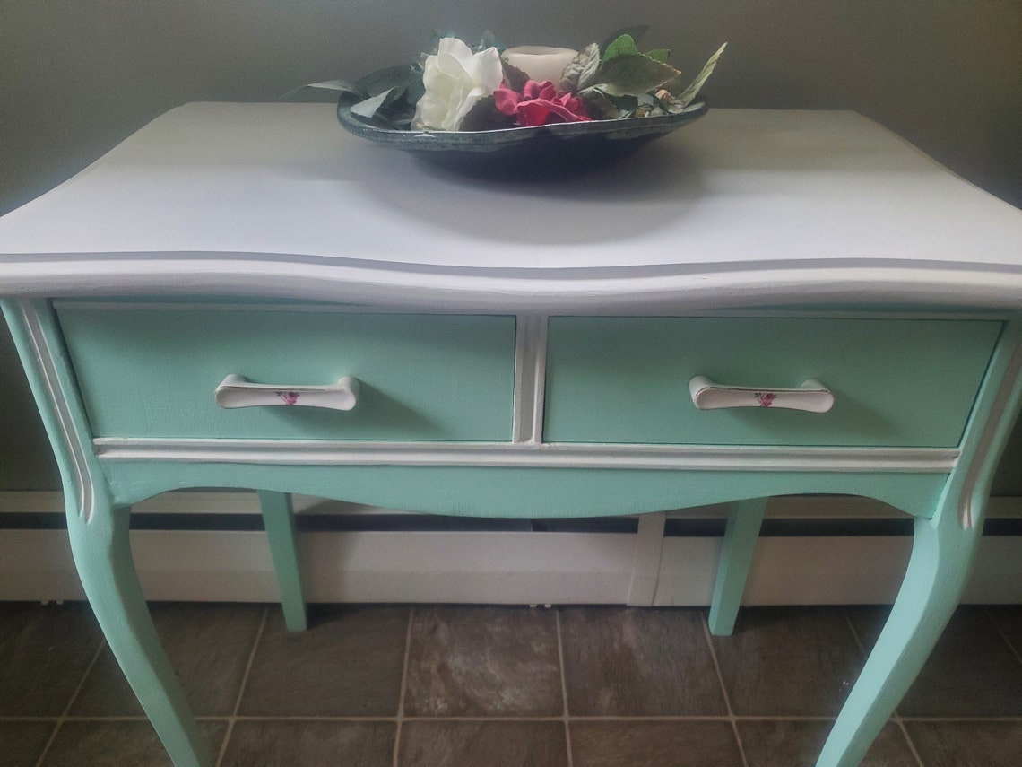 Antique Vintage Two Drawer Table Desk Great Lines Perfect for - Etsy