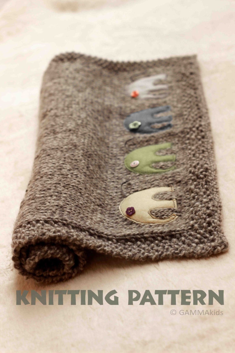 Baby Blanket KNITTING PATTERN, Knitting Elephant Blanket, Baby Boy ...