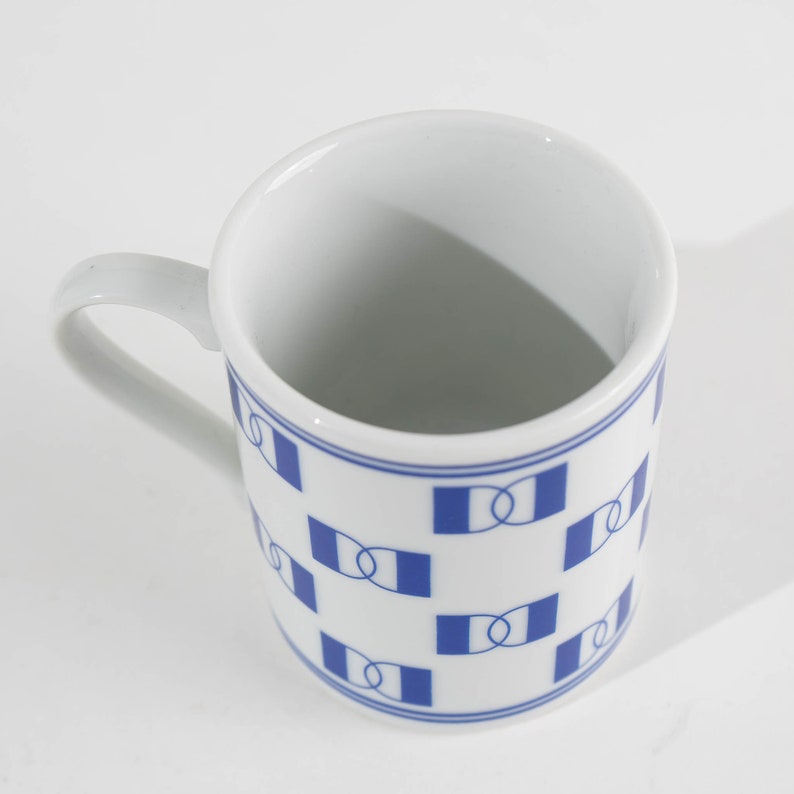 Vintage Monogram D Coffee Cup - Letter Initial Tea Cup - Blue and White ...