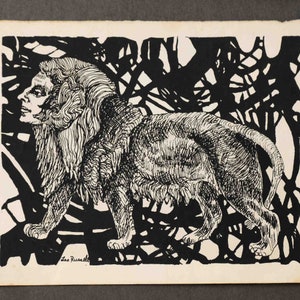Vintage Leo Russel Art Lithograph Print - Zodiac Leo - 1970s Astrology ...