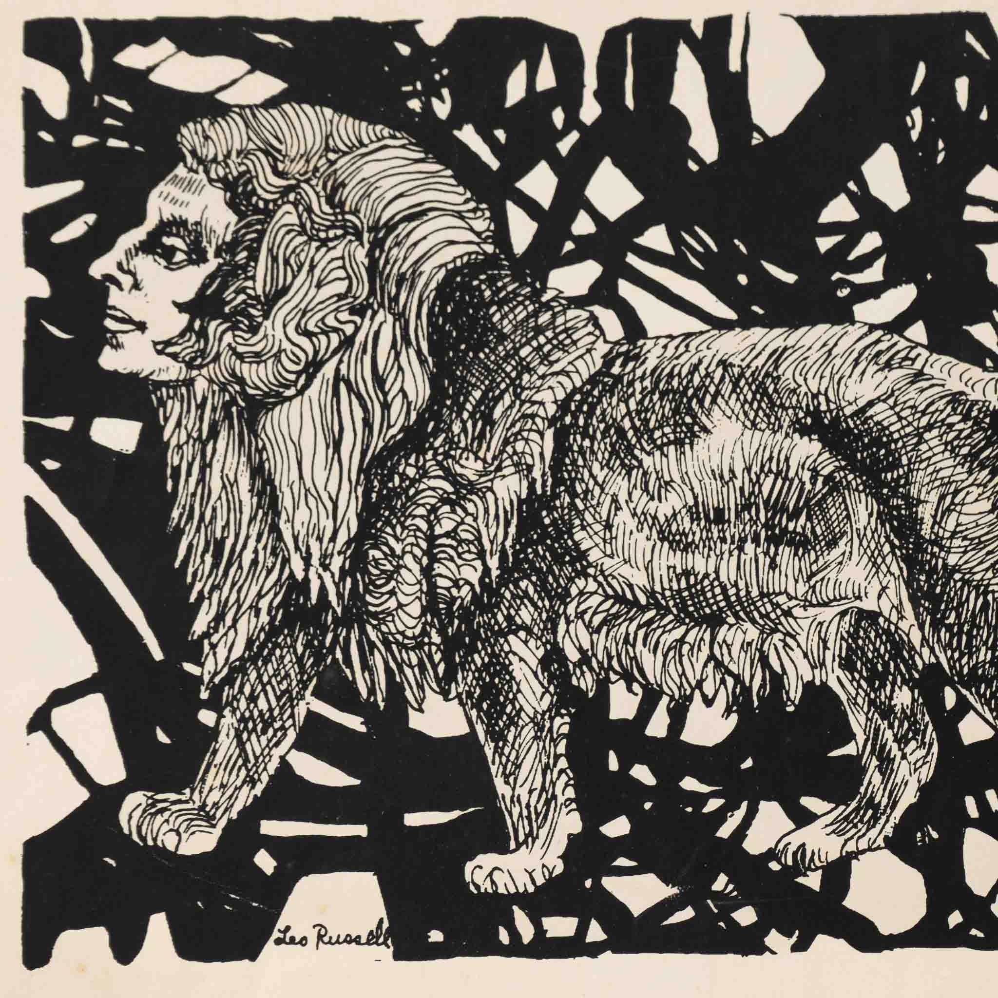 Vintage Leo Russel Art Lithograph Print - Zodiac Leo - 1970s Astrology ...