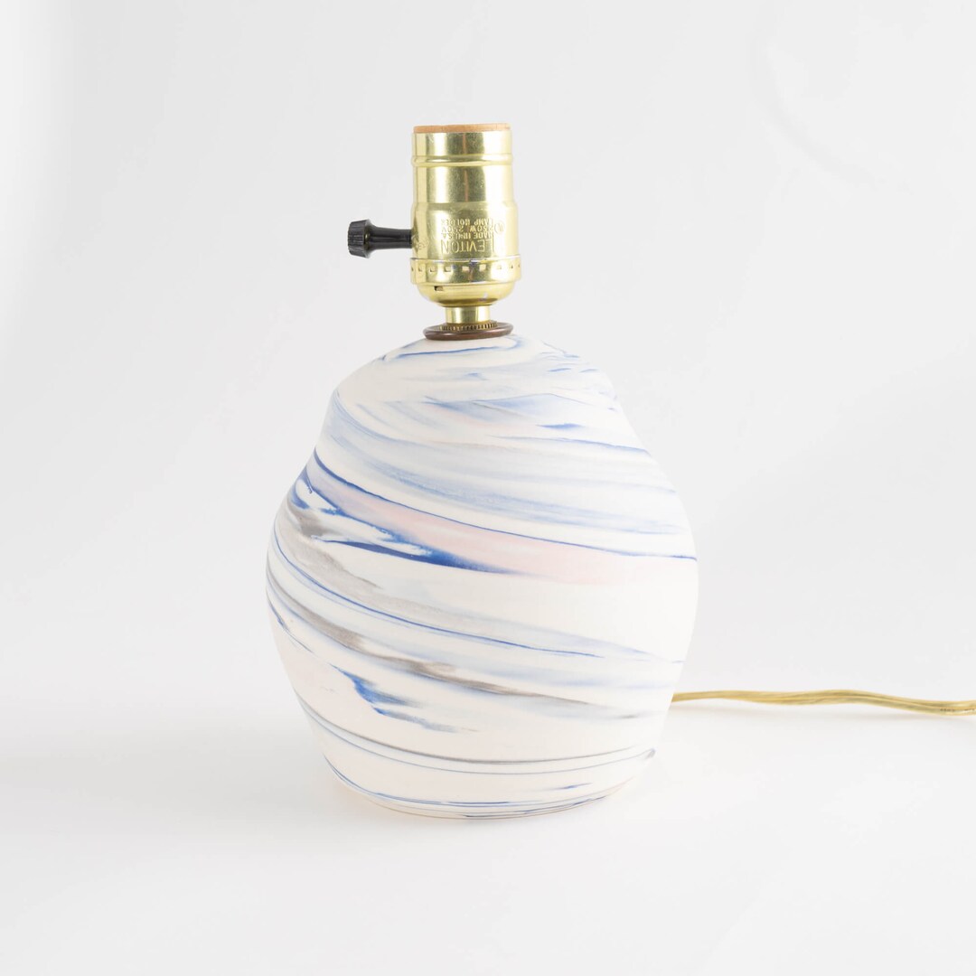 Vintage Studio Made Pottery Lamp Base Swirl Clay Nemadji - Etsy