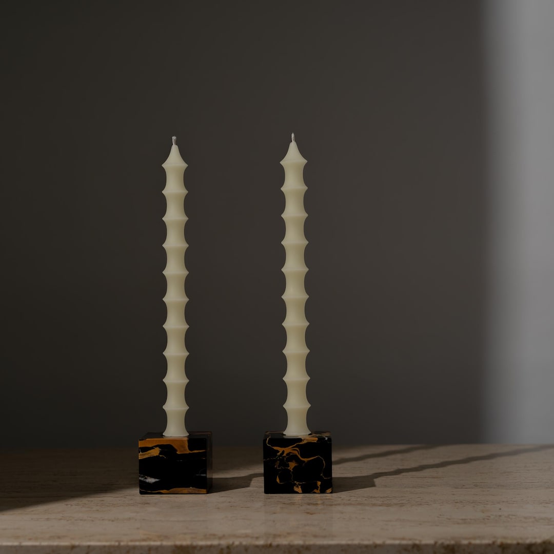 Bamboo Taper Beeswax Candles - A Pair - Etsy
