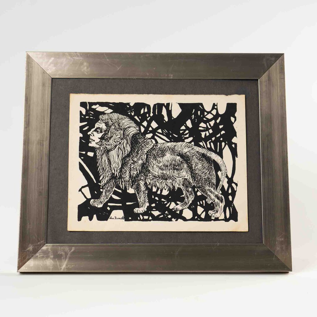 Vintage Leo Russel Art Lithograph Print - Zodiac Leo - 1970s Astrology ...