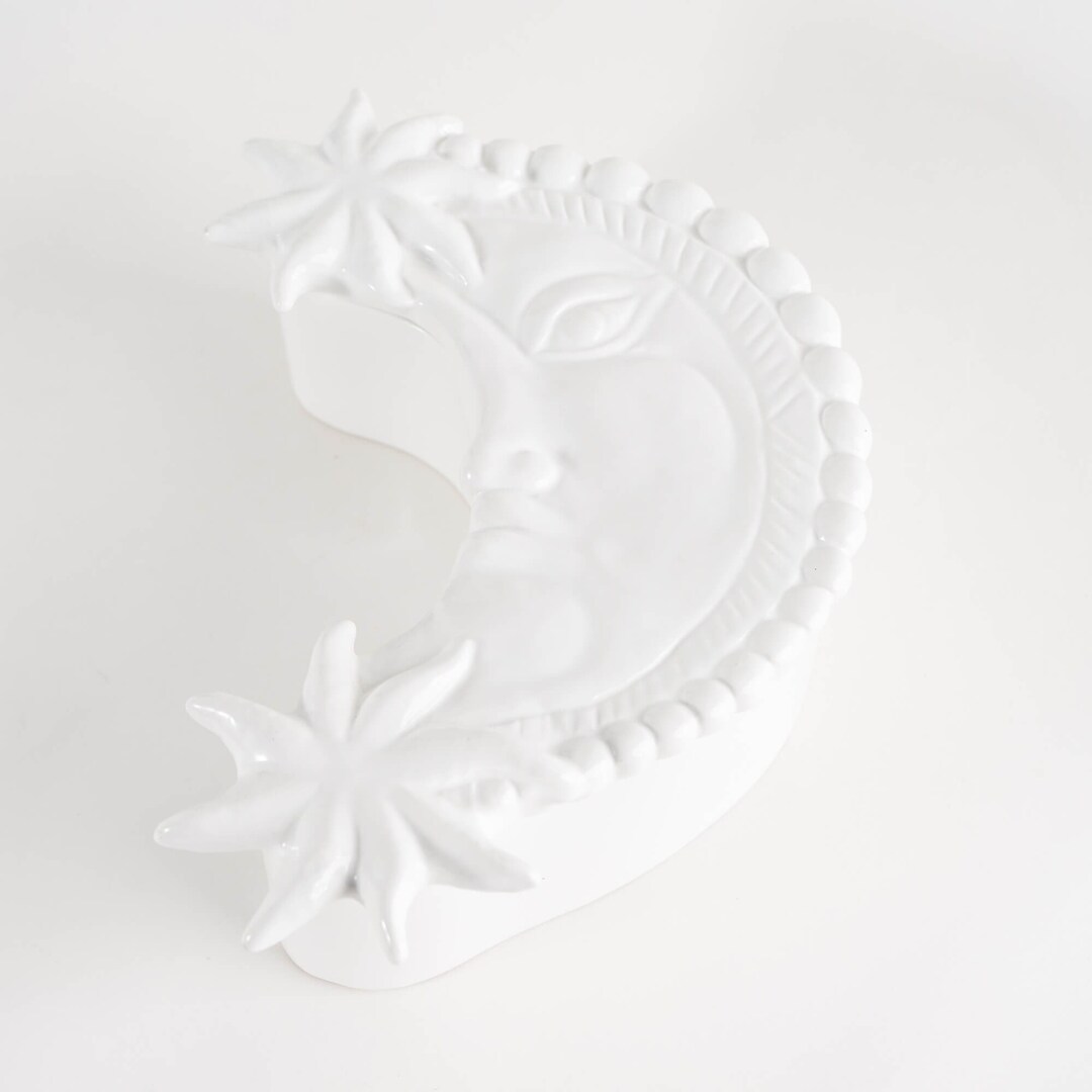 Vintage Italian Ceramic Moon Trinket Box - Taste Setter by Sigma - Made ...