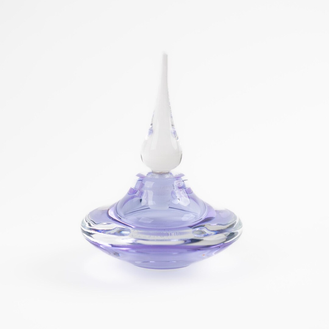 Vintage Light Purple Glass Perfume Bottle With Clear Stopper - 1970s ...