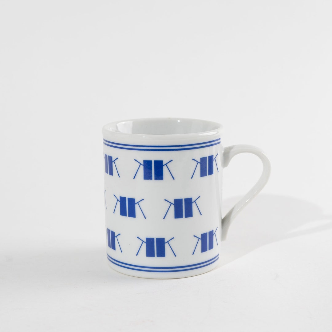 Vintage Monogram K Coffee Cup - Letter Initial Tea Cup - Blue and White ...