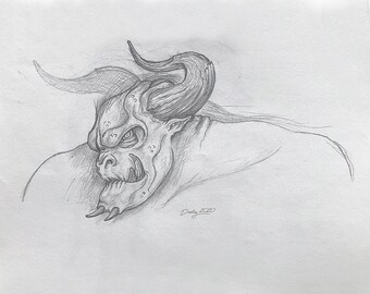 Demon Bull Art - Etsy