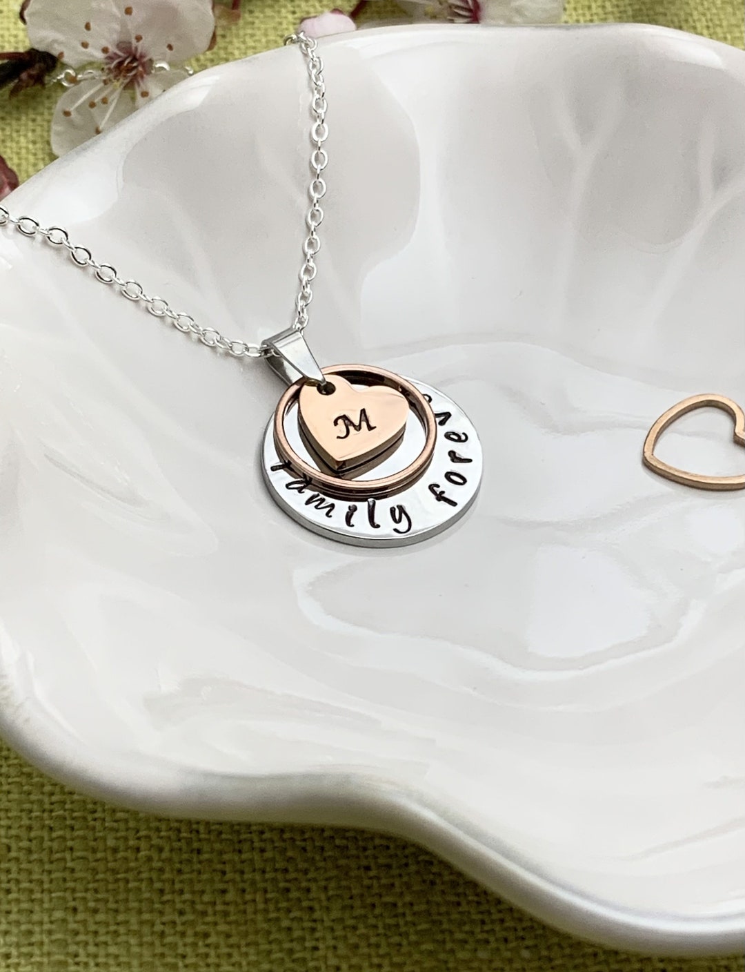 Family Forever Initial Necklace 3 Layer Necklace Eternity Ring ...