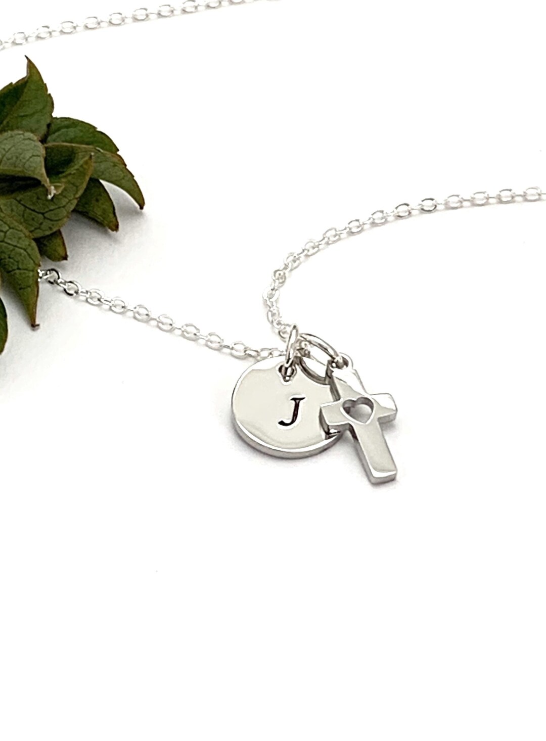 Personalised Cross and Initial Necklace, Child's Jewellery Gift - Etsy