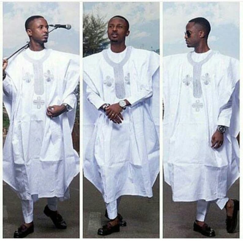 3 Pcs White Agbada for Men Traditional Outfits - Etsy