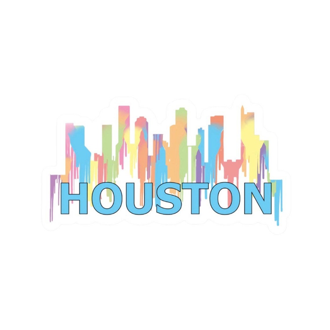 Houston Skyline Vinyl Sticker, Texas State, Best Friend Gift, Laptop ...
