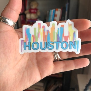Houston Skyline Vinyl Sticker, Texas State, Best Friend Gift, Laptop ...
