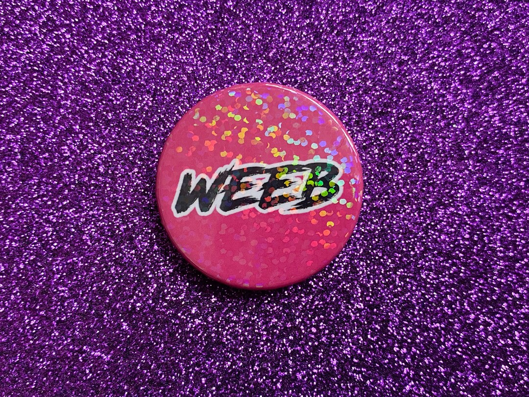 Weeb Holographic Pin Badge 38mm, Kawaii Pin, Alternative Aesthetic ...