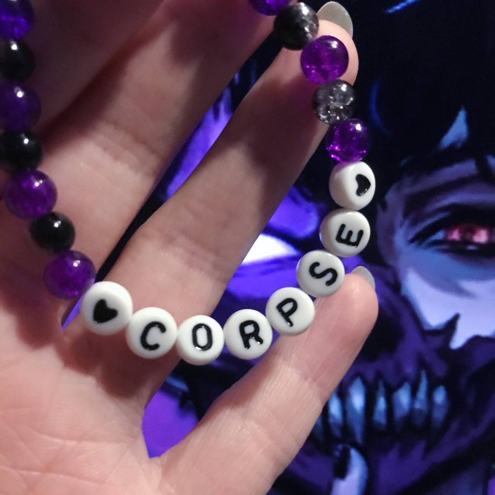 CORPSE Bracelet Corpse Husband Black Purple E-girl - Etsy Australia