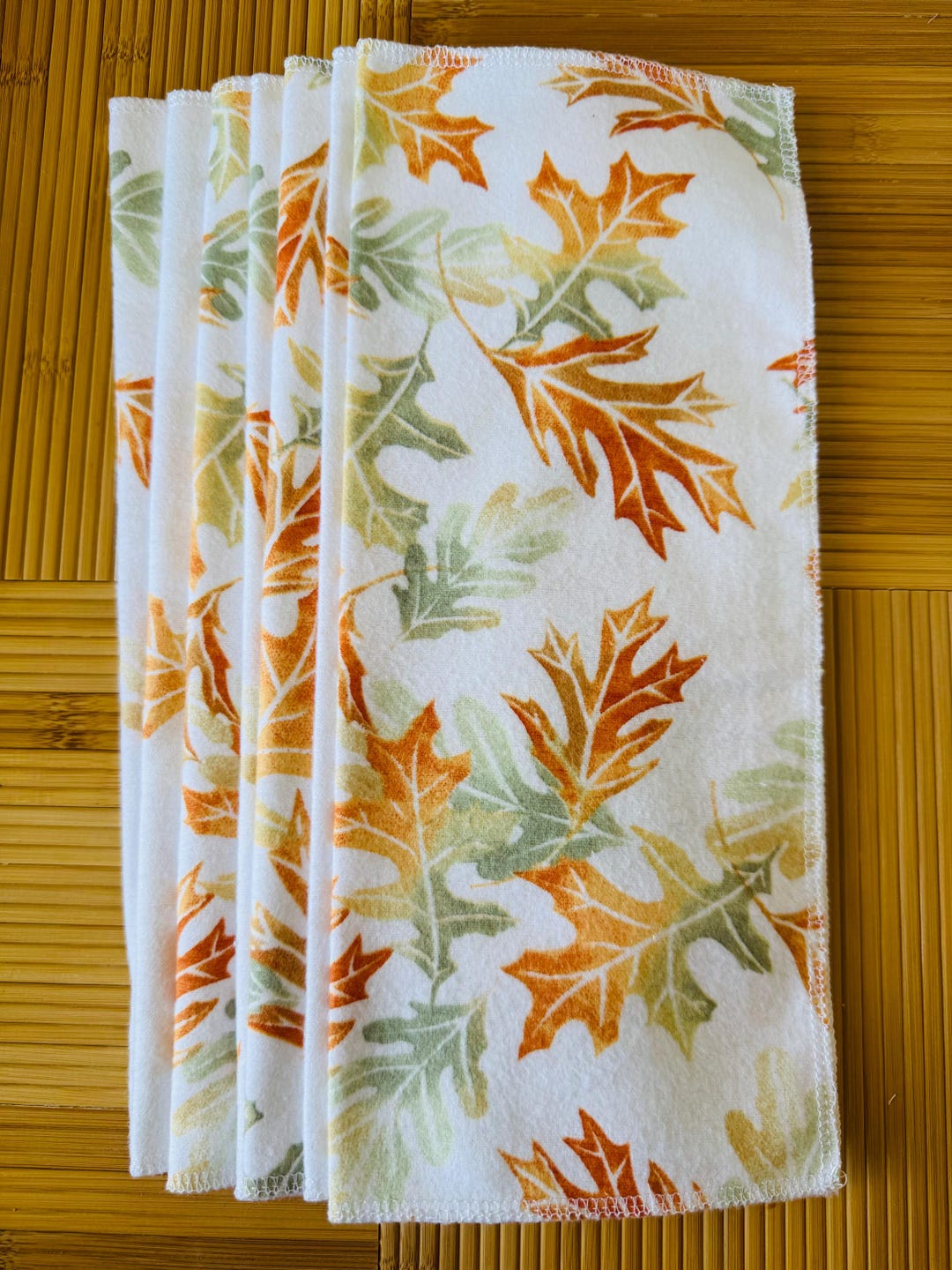 Unpaper Towels, Fall Leaves Design, Set of 7, Reusable Kitchen Towels ...