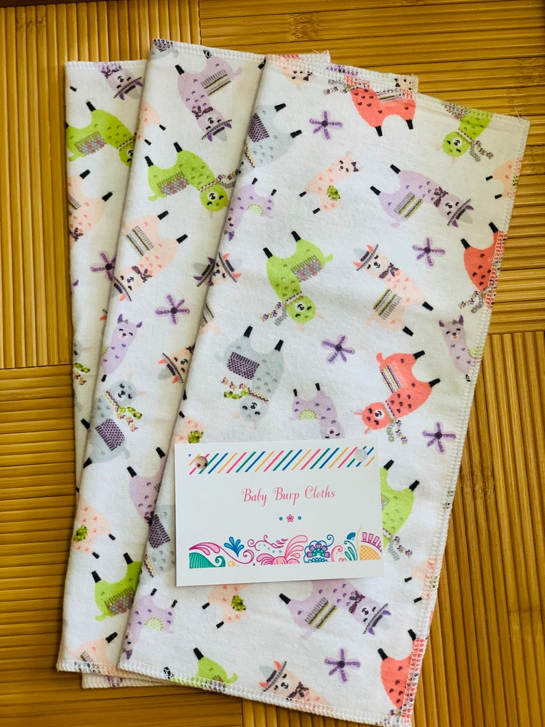 Llama Burp Cloth Set, Baby Burp Cloths, Flannel 2-ply Baby Burpers ...