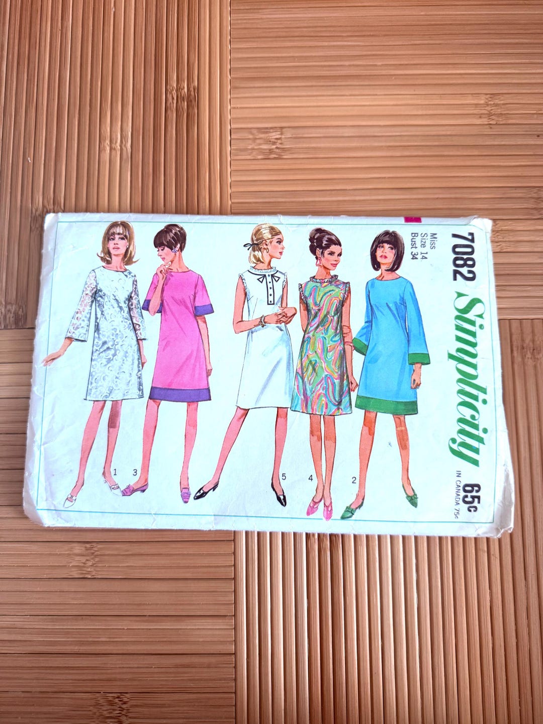 Simplicity 7082 Vintage One-piece Dress Sewing Pattern - Size 14 - Etsy