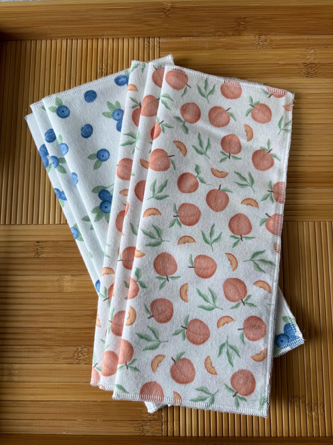 Unpaper Towels, Set of 6, Reusable Paper Towels, Blueberries and ...