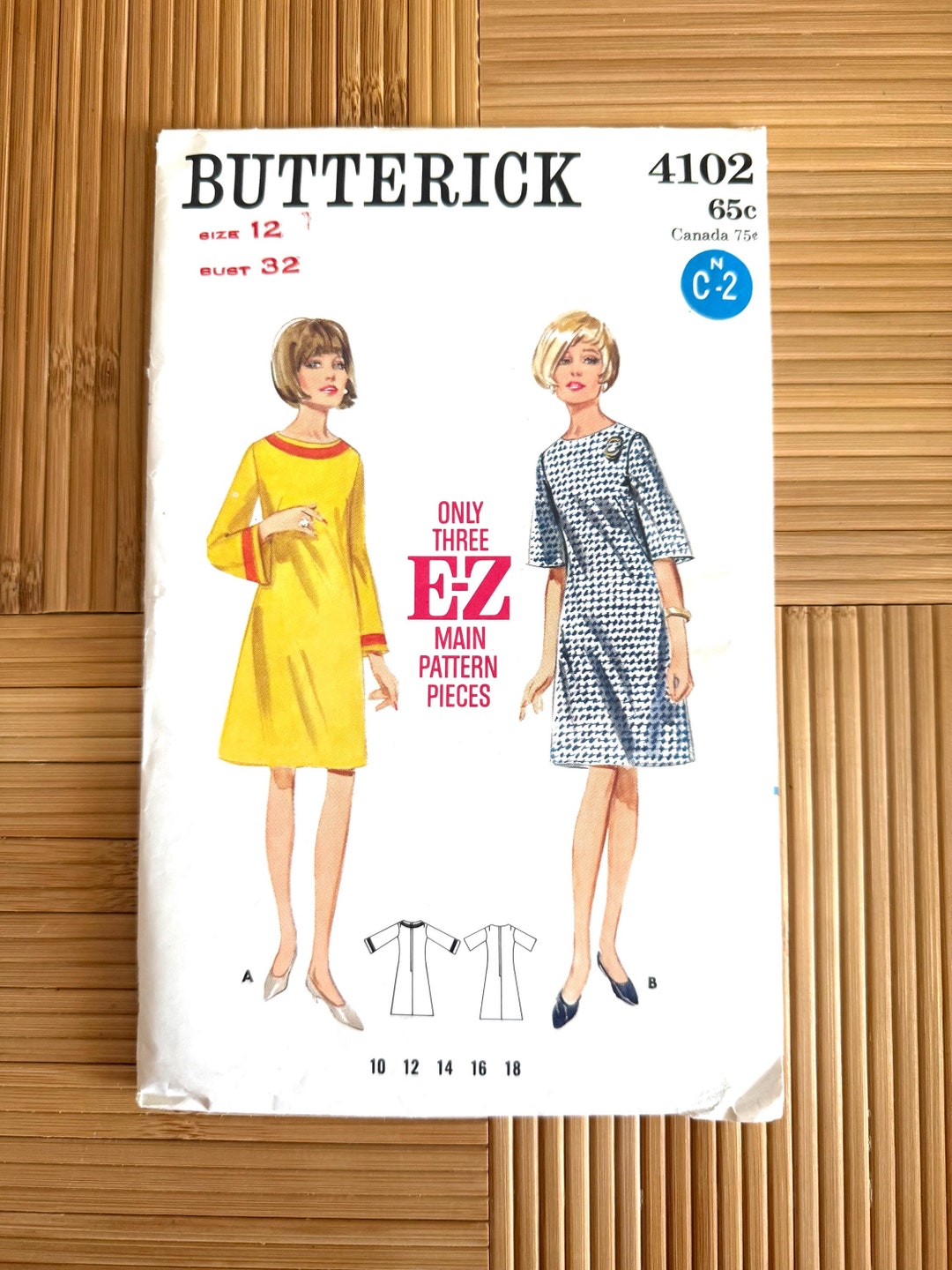 Butterick 4102 Vintage Dress Sewing Pattern - Size 12 - Etsy
