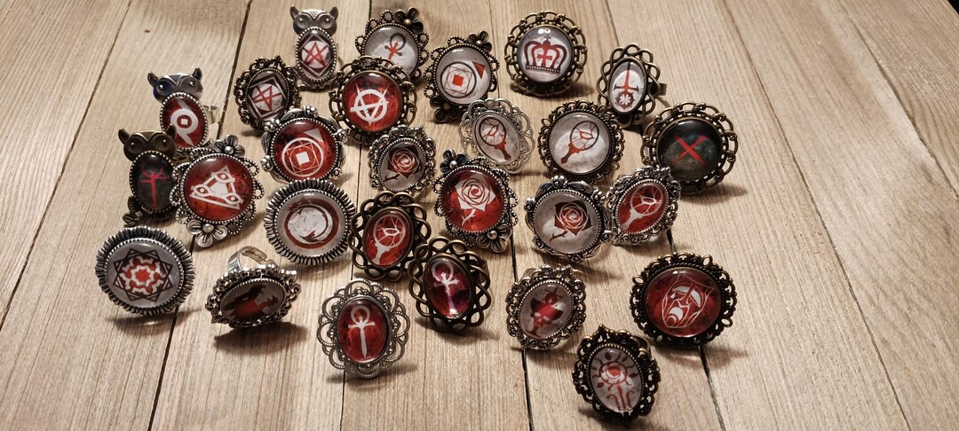 Vampire the Masquerade Glass Dome Adjustable Rings - Etsy