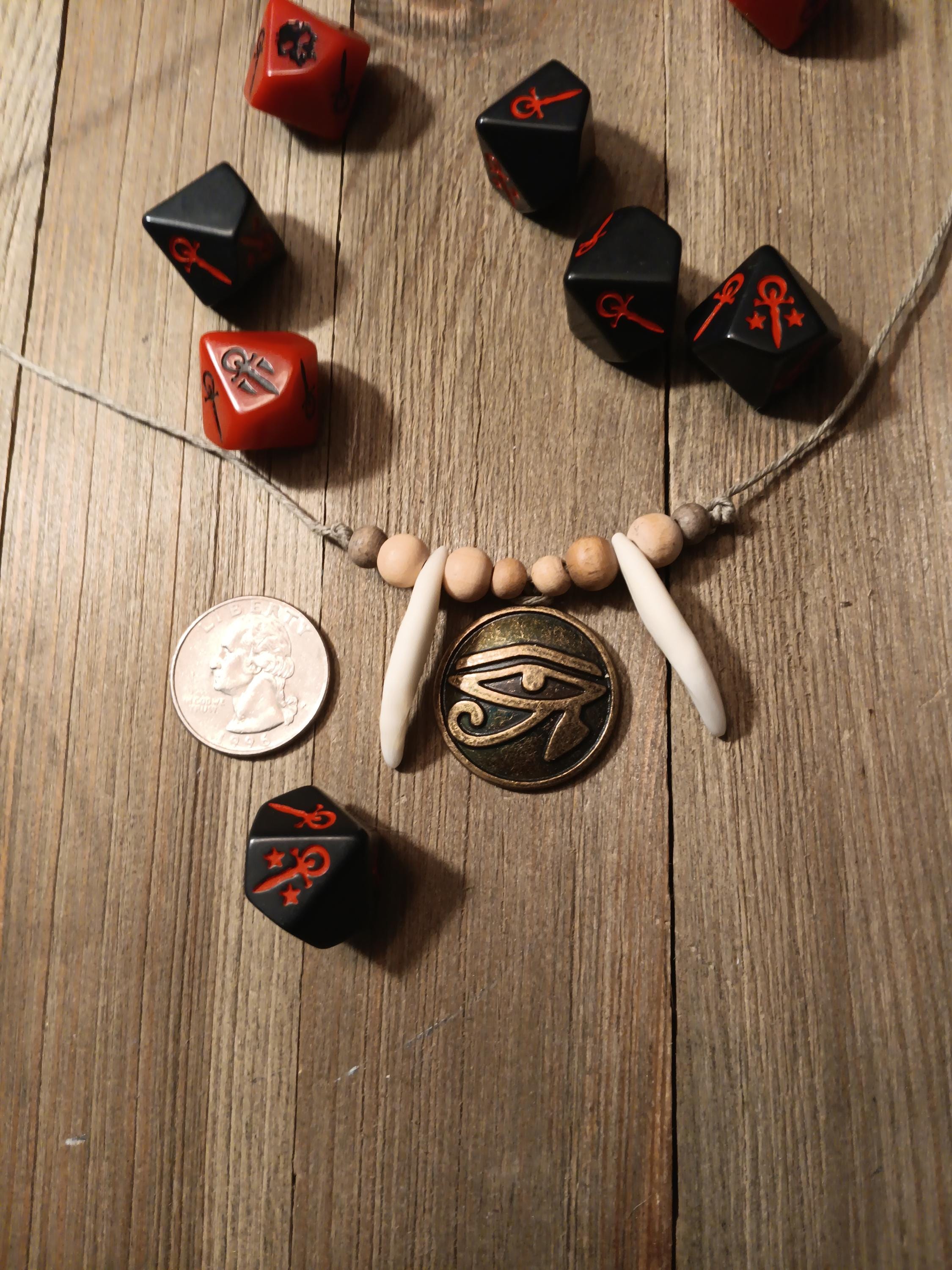 Eye of Horus Disk Vampire Trophy Necklace - Etsy