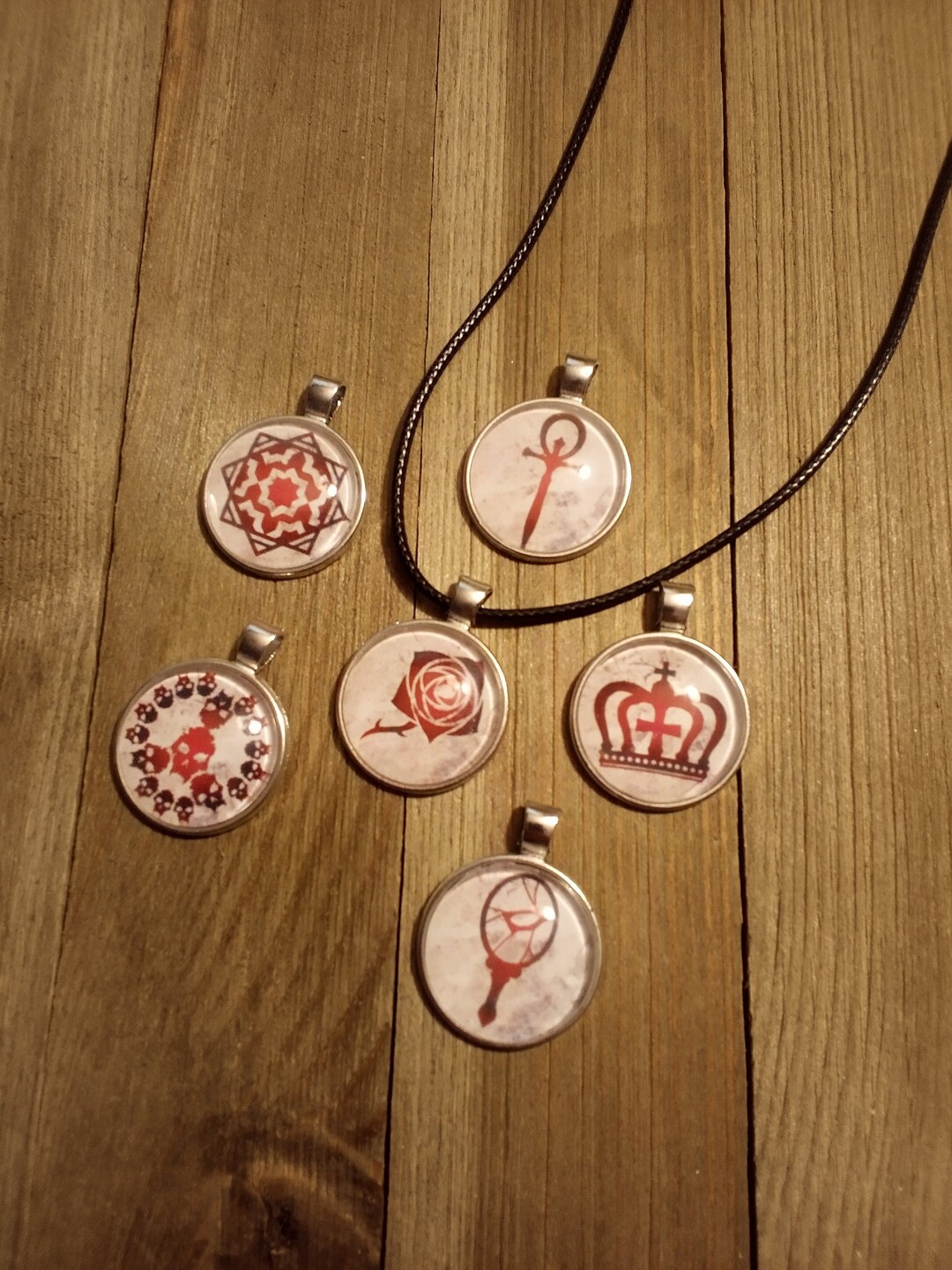 Custom Bloodstain Vampire: the Masquerade Grey Marble Glass Pendants ...