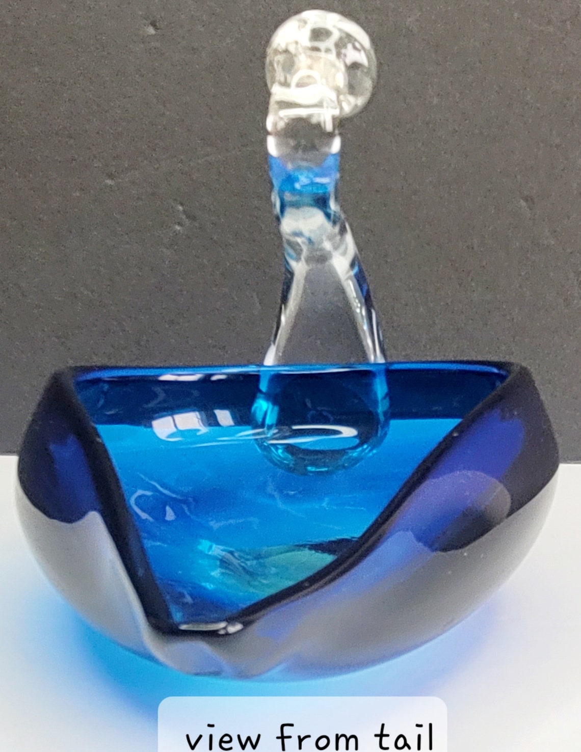 ARDCO Royal Blue Glass Swan Nut Dish Made in Japan Original Label - Etsy