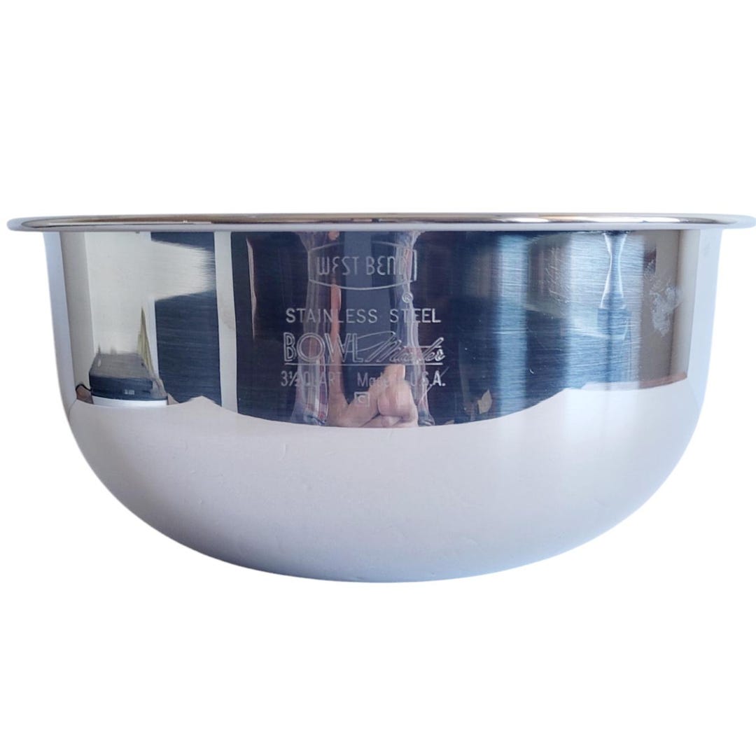 West Bend Bowl Master 3 1/2 Quart Stainless Steel Mixing Bowl USA Made ...