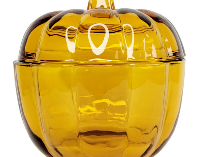 Anchor Hocking Rich Honey Amber Pumpkin Candy Dish Cookie Jar - Etsy