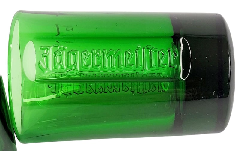 Jagermeister Jager Green Heavy 1 Oz. Shot Glasses Embossed Logo Set of ...