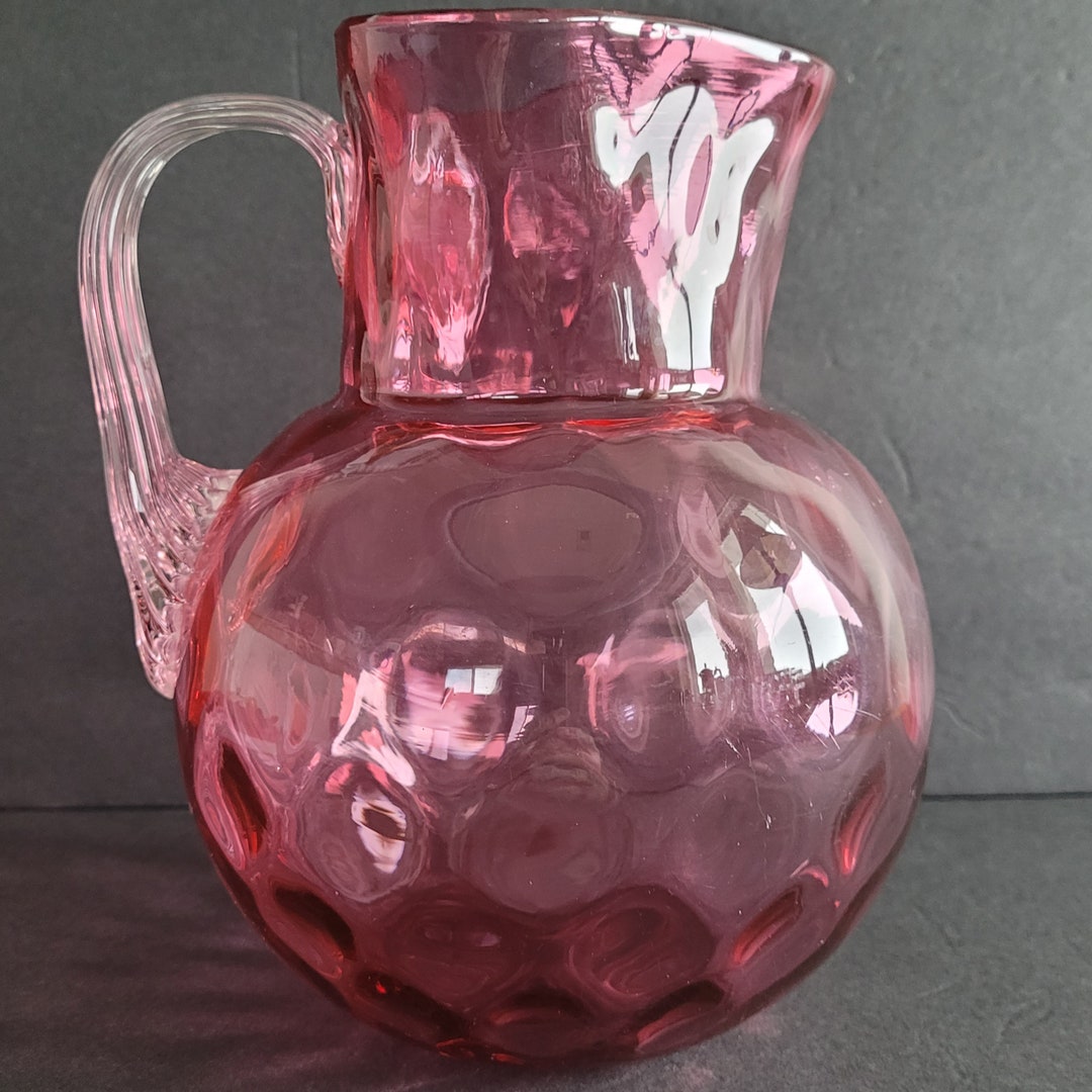 Victorian Cranberry Coin Spot Optic Pitcher Ca 1883 - Etsy