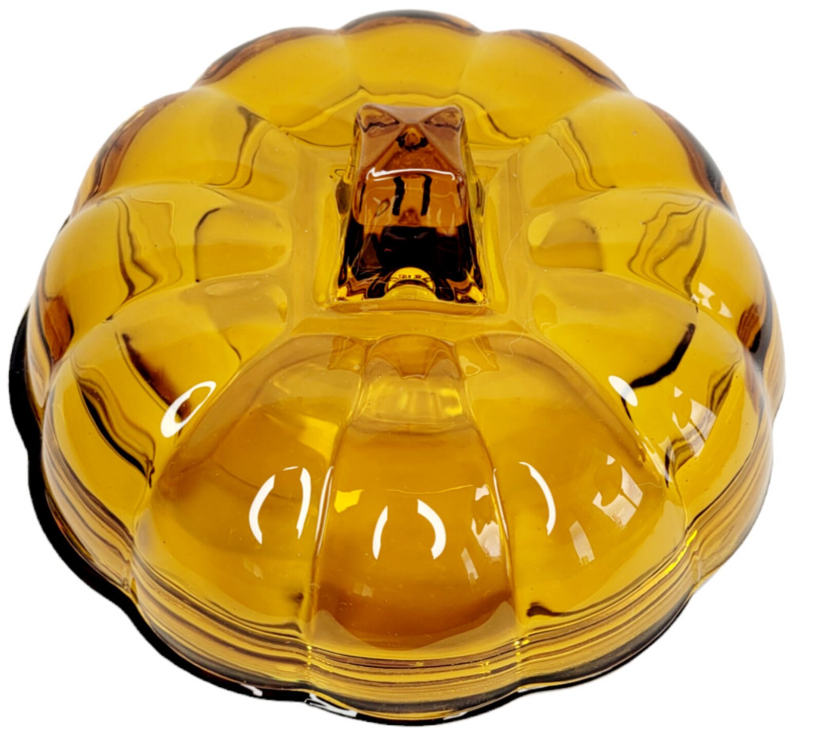 Anchor Hocking Rich Honey Amber Pumpkin Candy Dish Cookie Jar - Etsy