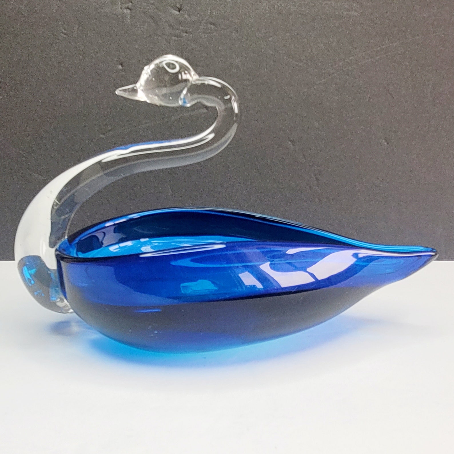 ARDCO Royal Blue Glass Swan Nut Dish Made in Japan Original Label - Etsy
